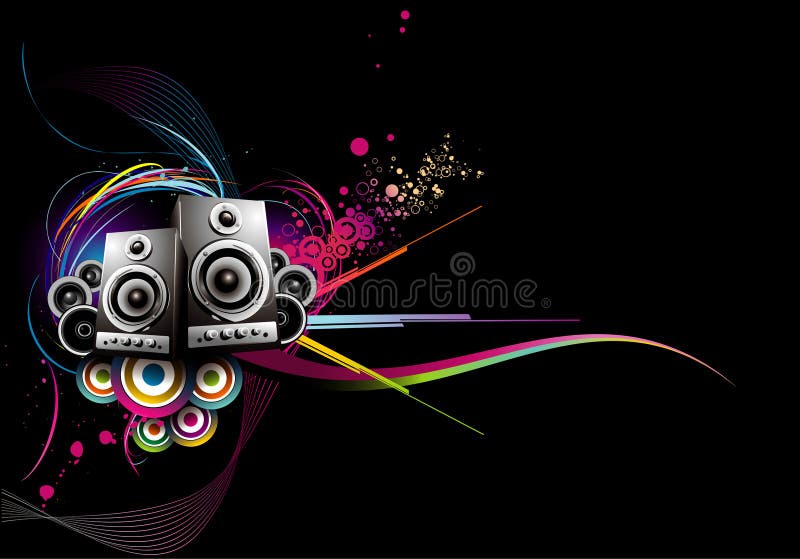 Background Music Illustration Stock Vector - Illustration of party ...