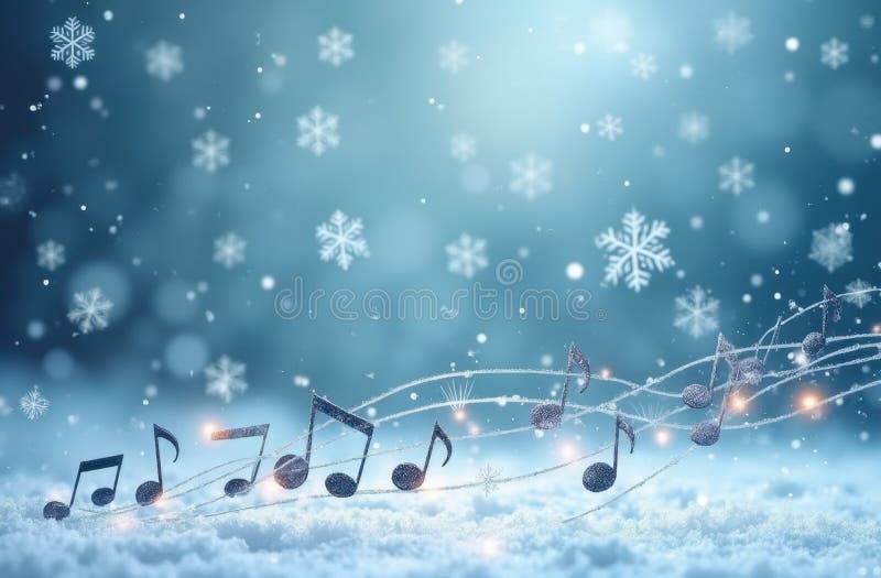 Background of Music Notes in the Snow at 3-11-2024 Stock Illustration ...