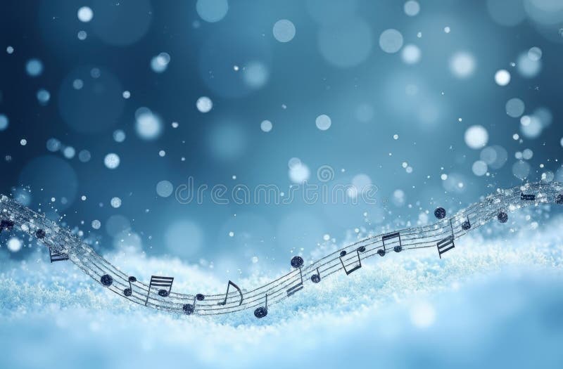 Background of Music Notes in the Snow at 3-11-2024 Stock Illustration ...