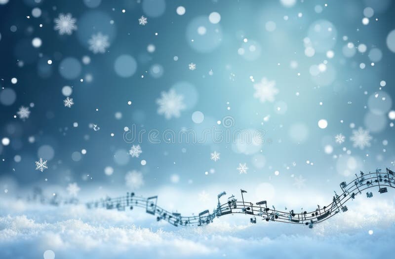 Background of Music Notes in the Snow at 3-11-2024 Stock Illustration ...