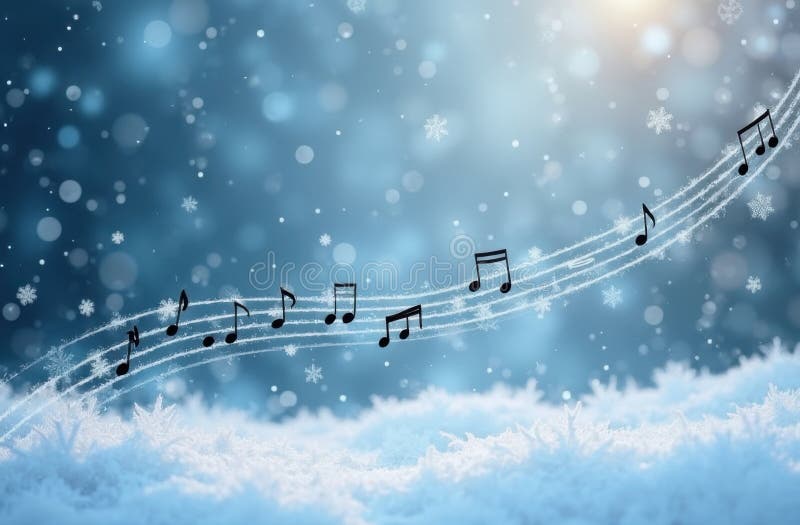 Background of Music Notes in the Snow at 3-11-2024 Stock Illustration ...