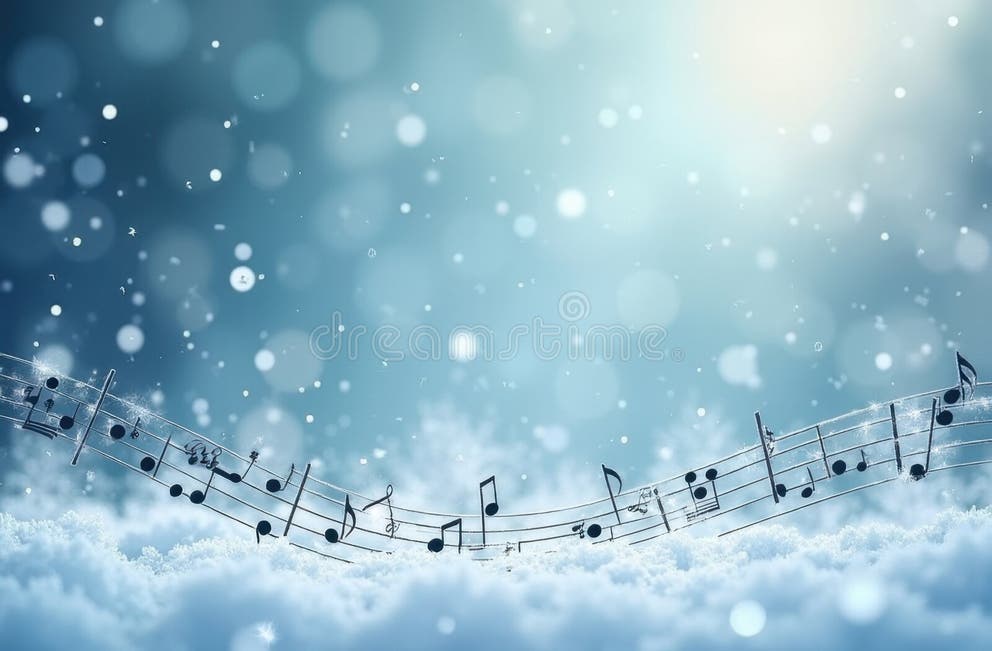 Background of Music Notes in the Snow at 3-11-2024 Stock Illustration ...