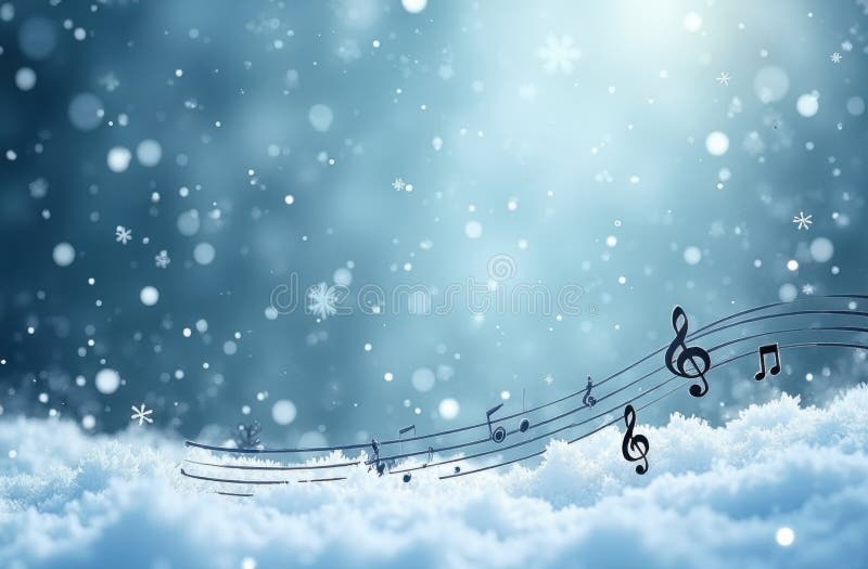 Background of Music Notes in the Snow at 3-11-2024 Stock Illustration ...