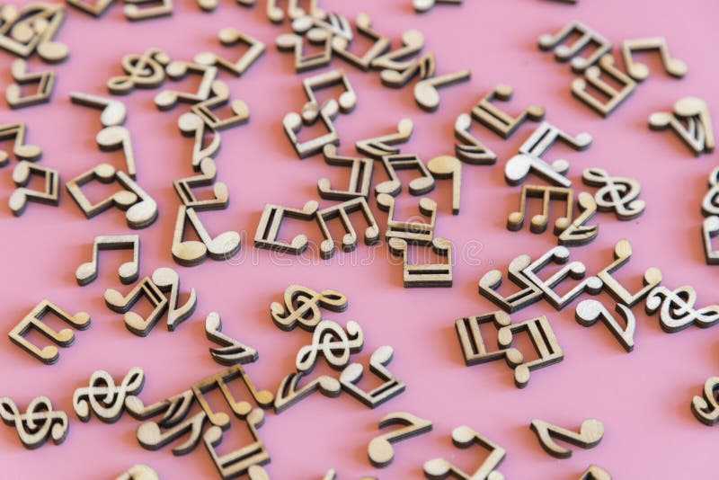 Background of Music. Background of Music. Wooden Notes on a Pink ...