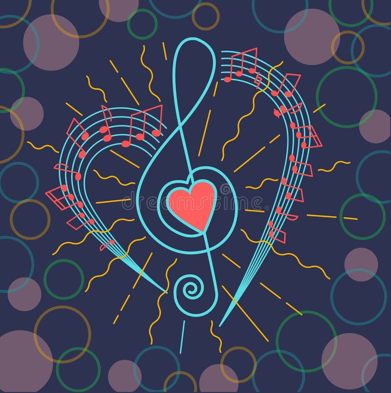 Background of Musical Treble Clef Stock Illustration - Illustration of ...
