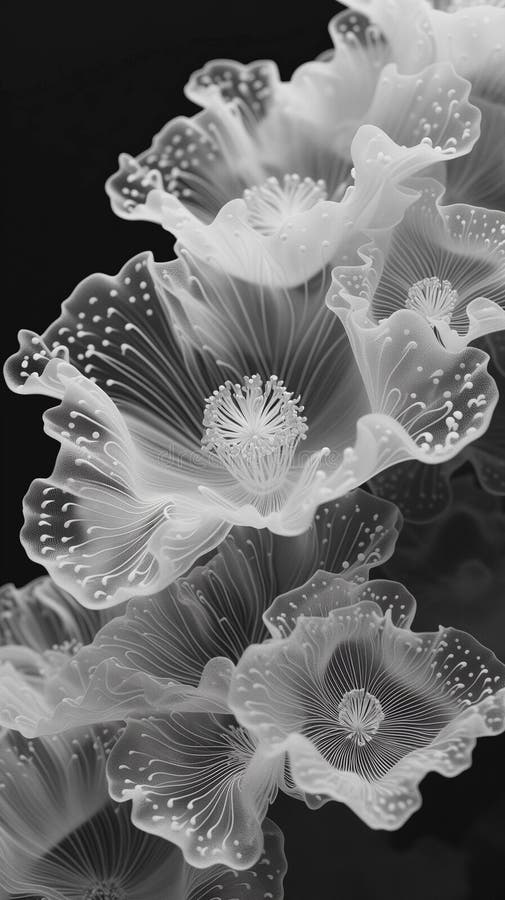 Background with Mystical Translucent Abstract Flowers Stock Photo ...