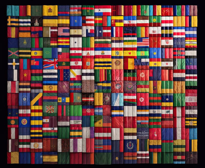 Background of National Flags of All Countries of the World. Stock ...