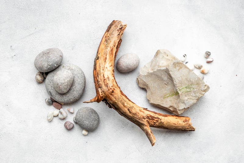 Background of Natural Crystal Stone Mineral with Snag Tree Branch Stock ...