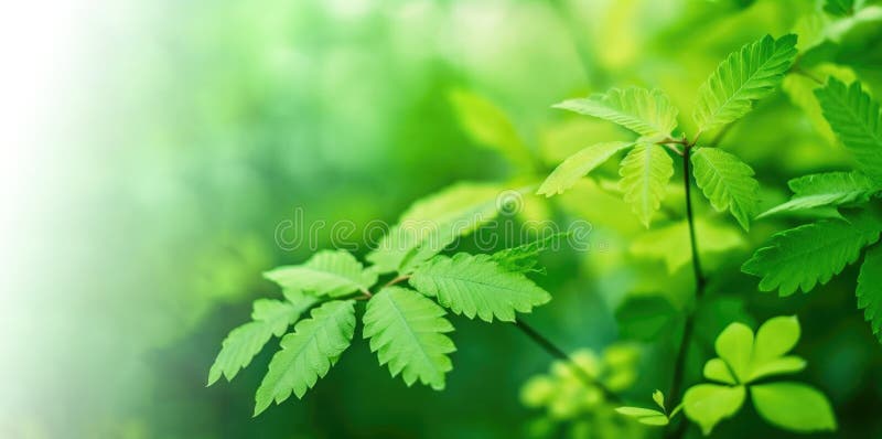Background with Nature Environment with Green Leaves and Blurred Effect ...