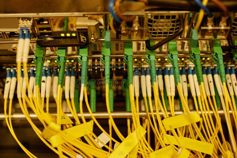 Background Neat Cable Arrangement in Server Cabinet Stock Image - Image ...