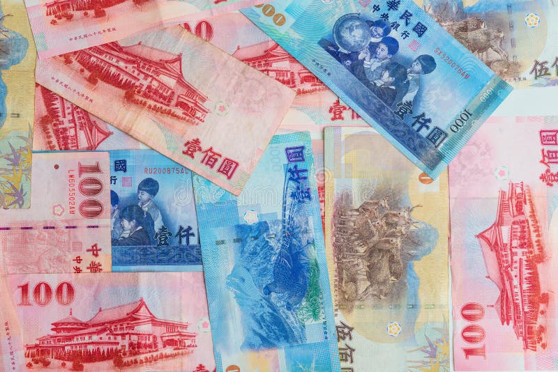 Background of New Taiwan Dollar 1000, 500 and 100 Stock Image - Image ...