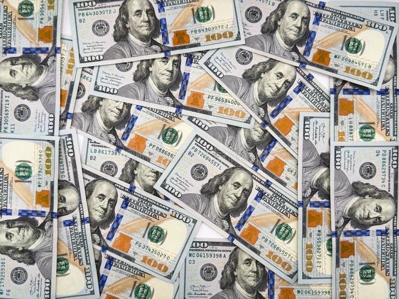 Background New Us Dollars Face Value 100 Top View Stock Photos - Free ...