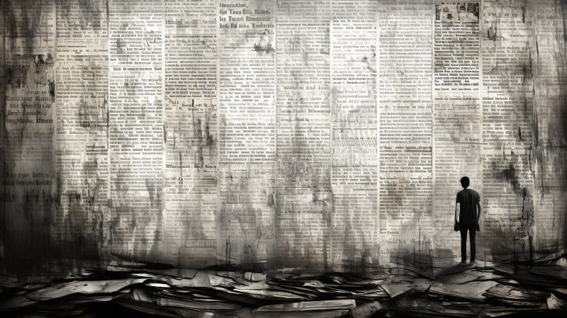 An Background of a Newspaper Article with Writing on Its Edge Stock ...