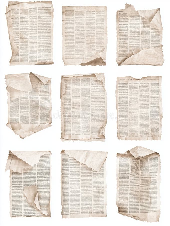 A Background in Newspaper Paper with Ripped Newspaper Pieces, Ripped ...