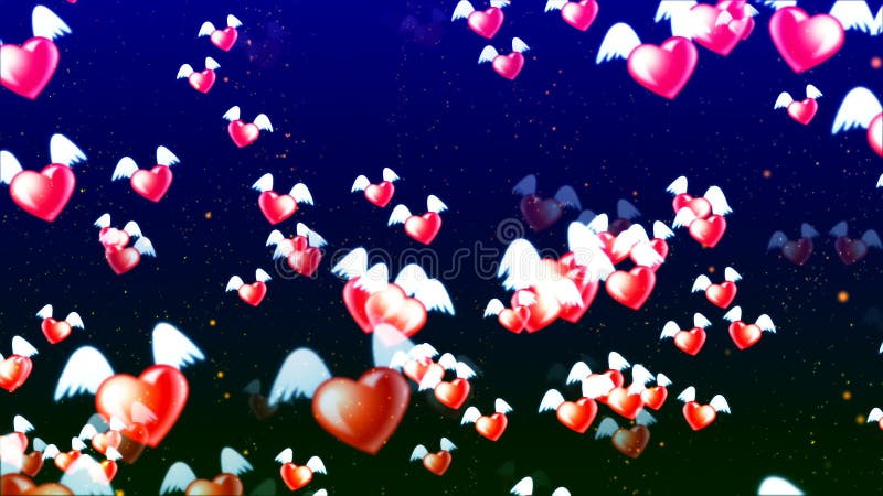 Background with Nice Abstract Flying Hearts Stock Illustration ...
