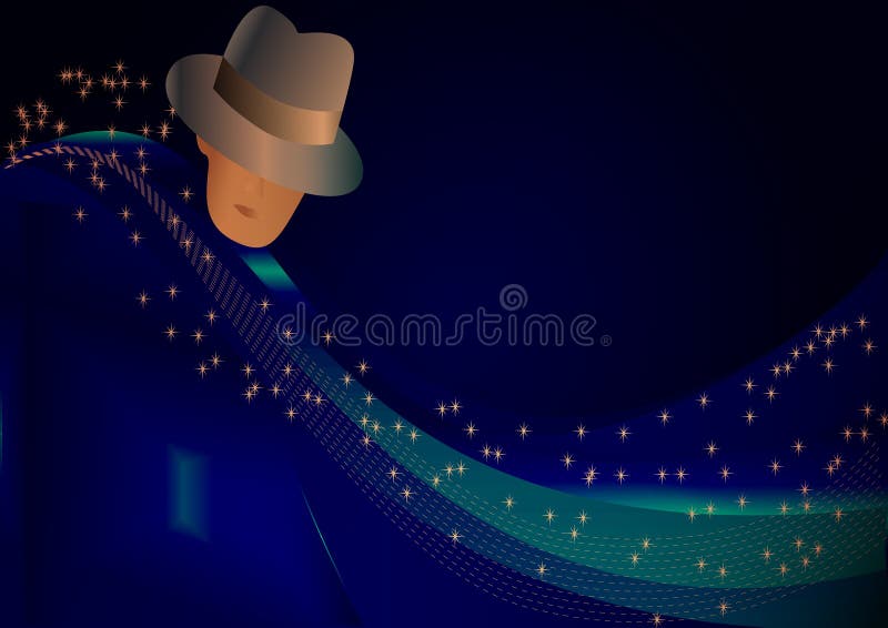 Background Night Enigmatic Man Stock Vector - Illustration of male ...