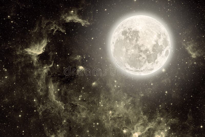 Background Night Sky with Stars and Moon. Stock Image - Image of cycle ...