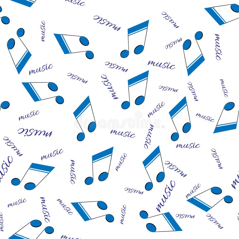 Background of Notes and the Word Music on a White Background Stock ...