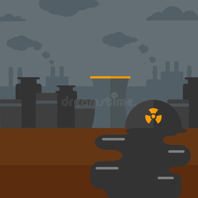 Background of Nuclear Power Plant. Stock Vector - Illustration of ...