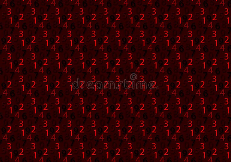 Background with Numbers in Different Shades of Red Colors Stock ...
