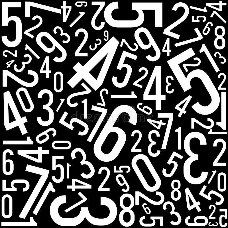 Background with Numbers Scattered Chaotic Stock Vector - Illustration ...