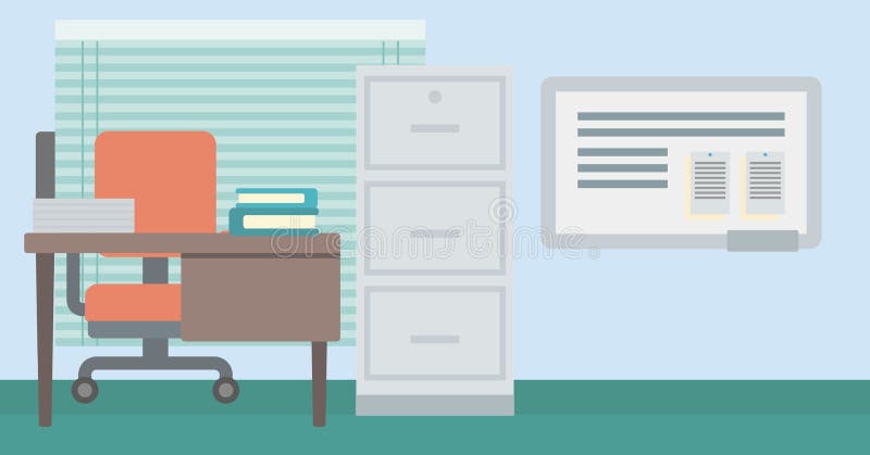 Background of Office Workplace. Stock Vector - Illustration of indoor ...