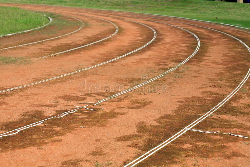 Background: Old Athletic Curved Track Stock Image - Image of grunge ...