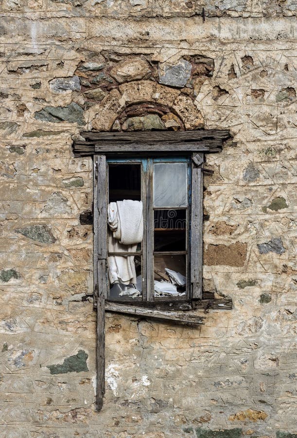 The Background Old Beige Wall with Retro Window Stock Image - Image of ...