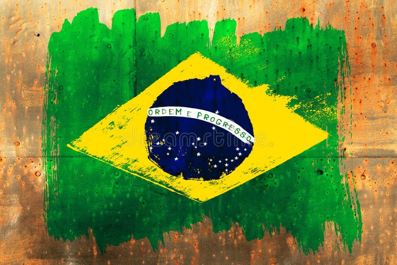 Background from an Old Brazilian Flag in Grunge Style Stock Image ...
