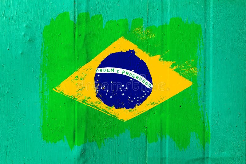 Background from an Old Brazilian Flag in Grunge Style Stock Image ...