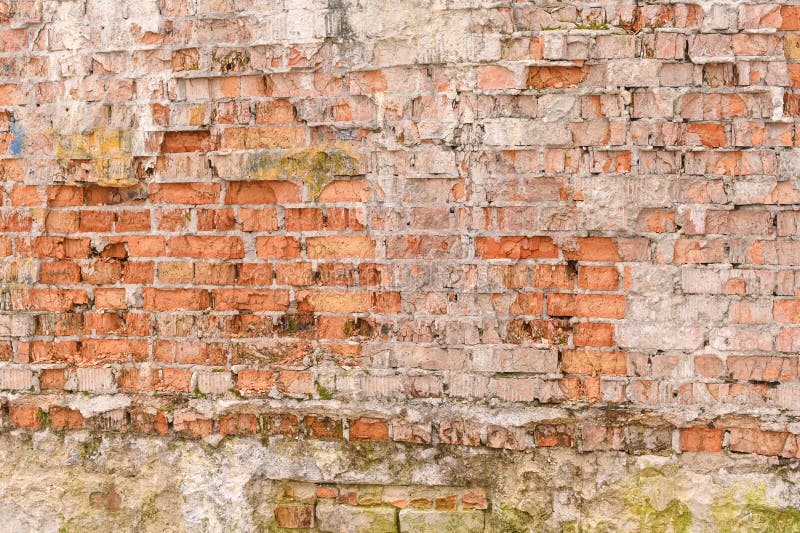 Brick. Old, Crumbling Brick Wall with a Beautiful Porous and Rough ...