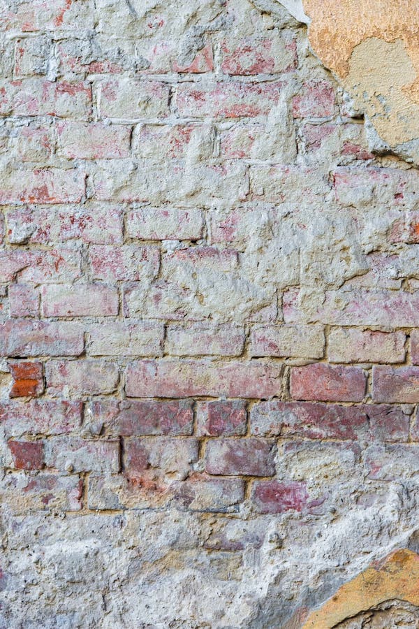 Background Old Brick Wall with Remnants of Plaster Stock Image - Image ...