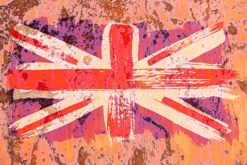 Background from Old British Flag in Grunge Style Stock Photo - Image of ...