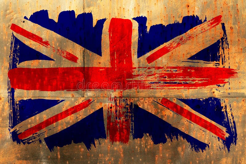 Background from Old British Flag in Grunge Style Stock Image - Image of ...