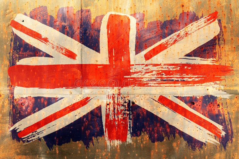 Background from Old British Flag in Grunge Style Stock Image - Image of ...