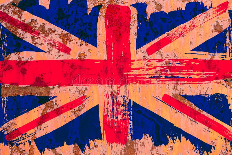 Background from Old British Flag in Grunge Style Stock Image - Image of ...