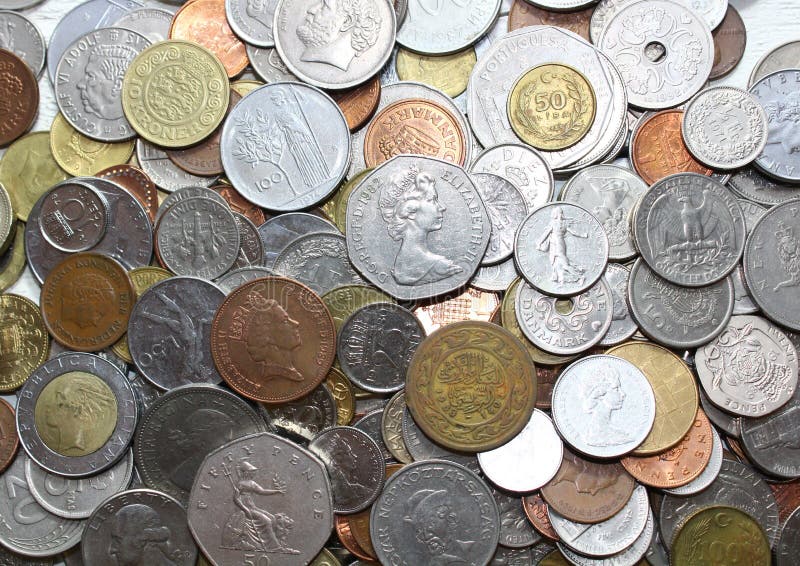 Background with Old Coins from All Over the World Editorial Stock Photo ...