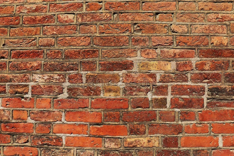 Background. Old Diagonal Brickwork. Red Brick Wall Stock Photo - Image ...