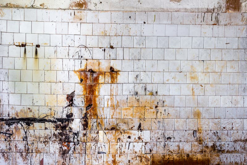 Background of an Old Dirty Tiled Wall Stock Image - Image of rusty ...