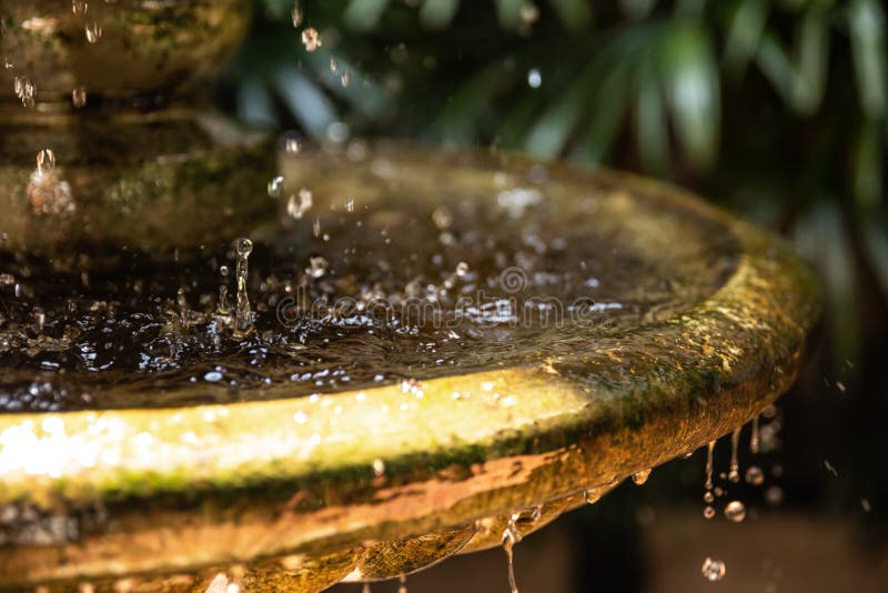 Background of Old Fountain with Splashing Water Drops Stock Image ...