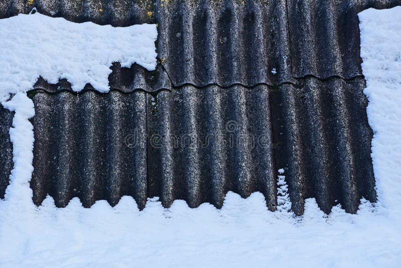 Snow on the Slate Roof of a Rural Barn in the Yard Stock Photo - Image ...