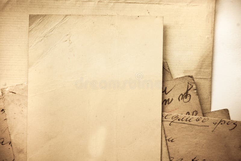 Background with Old Papers and Letters Stock Photo - Image of aged ...