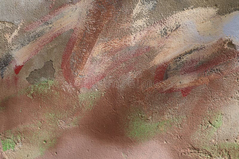 Background of Old Plaster, Chaotically Painted in Various Pastel Colors ...