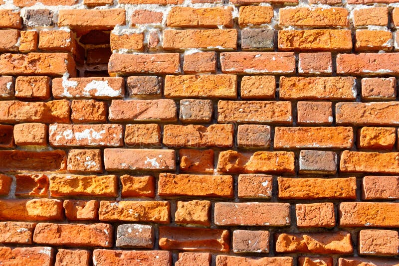 Background of Old Red Brick Wall Stock Photo - Image of orange ...