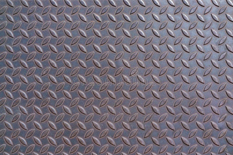 Background of Old Rusty Metal Diamond Plate Stock Image - Image of ...