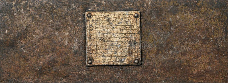 Background of Old Rusty Metal and a Nameplate Stock Image - Image of ...