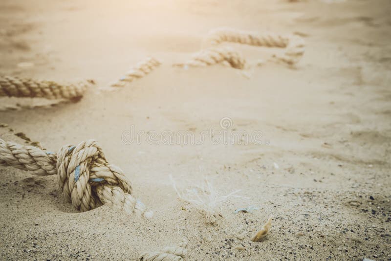 Background Old Sea Rope on the Beach Stock Photo - Image of marine ...