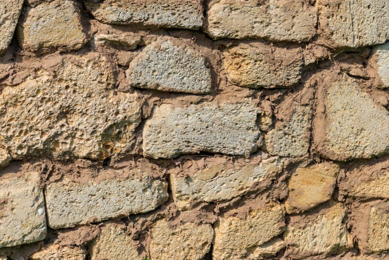 Background of Old Shell Rock Block Wall Stock Photo - Image of design ...