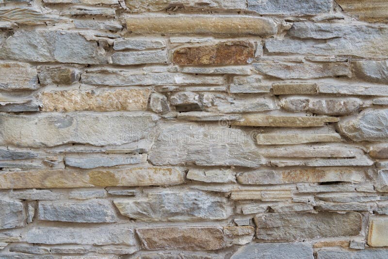 High Detailed Background Old Slim Stone Brick Wall. Stock Photo - Image ...