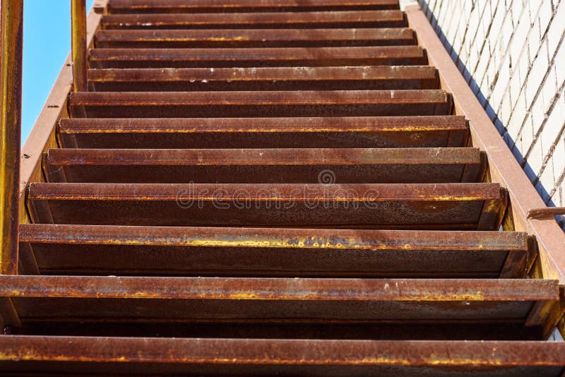 Background of Old Staircase on a Building, Rusty Metal Stairs Stock ...